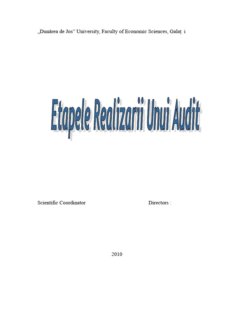 The Stages of Conducting An Audit | PDF | Audit | Internal Control
