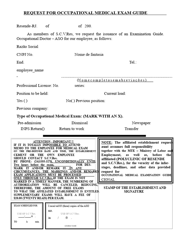 A - MOD. REQUEST FOR MEDICAL EXAM (ASO) | PDF | Physical Examination