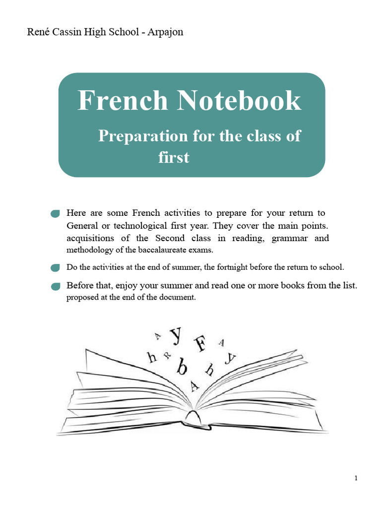 Summer Vacation Notebook French 10th grade | PDF | Poetry | Sonnets