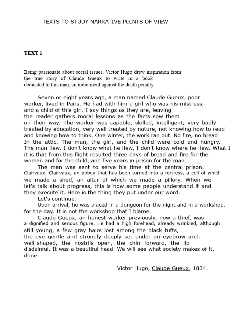 4° Exercises point of view 01 | PDF | Narration | Narrative
