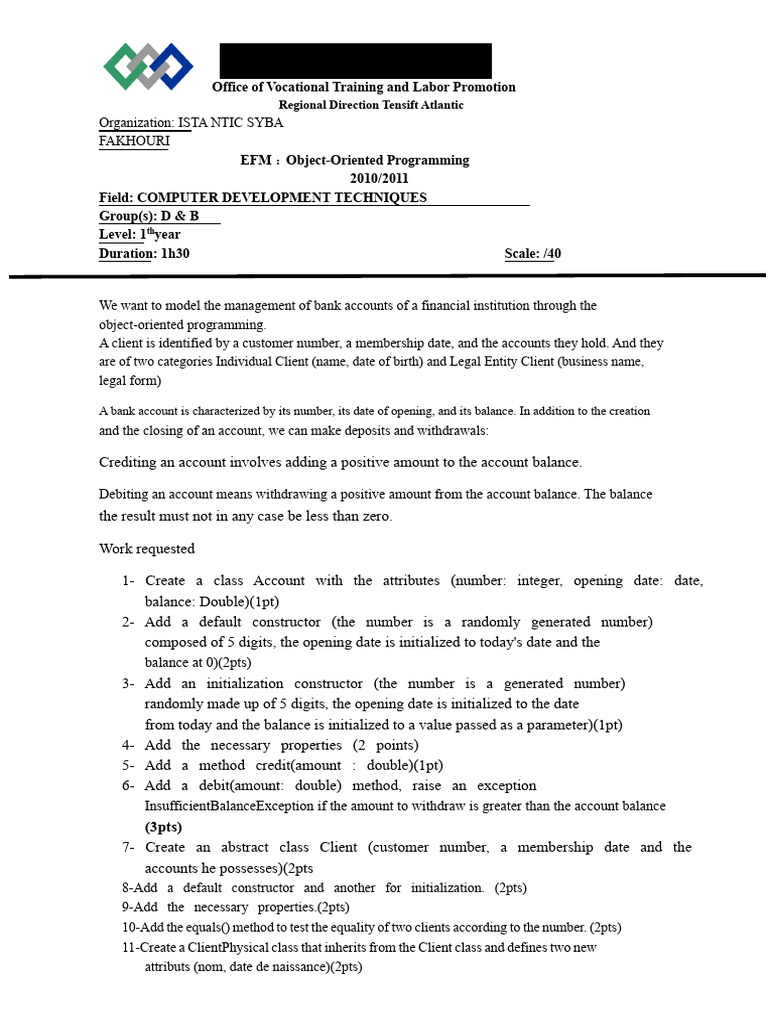 Efm Poo | PDF | Constructor (Object Oriented Programming) | Programming