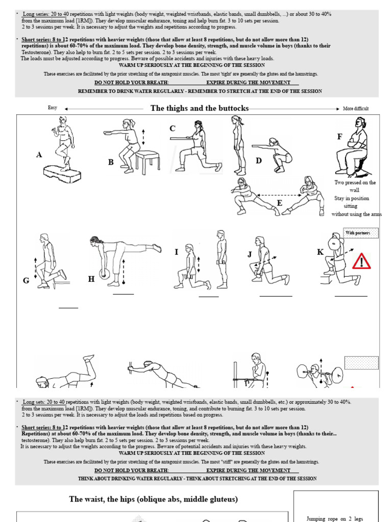 Weight Training Exercises | PDF | Strength Training | Musculoskeletal ...
