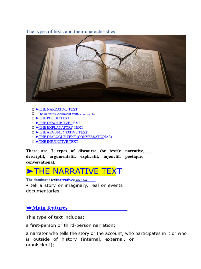 The types of texts.docx | PDF | Natural Environment | Poetry