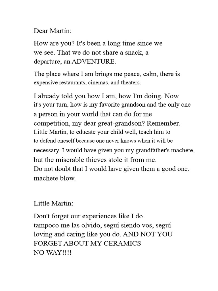 Dear Martín | PDF