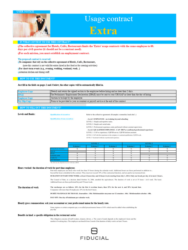 Eldres Extra Contract Model | PDF | Employment | Restaurants