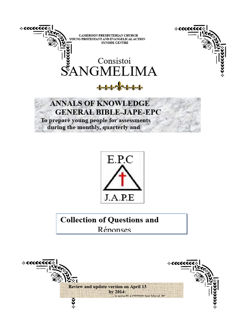 General Culture BIBLE EPC JAPE April 2014 | PDF | Presbyterianism ...