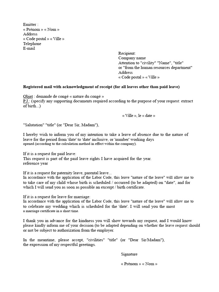 Letter of Leave Request | PDF