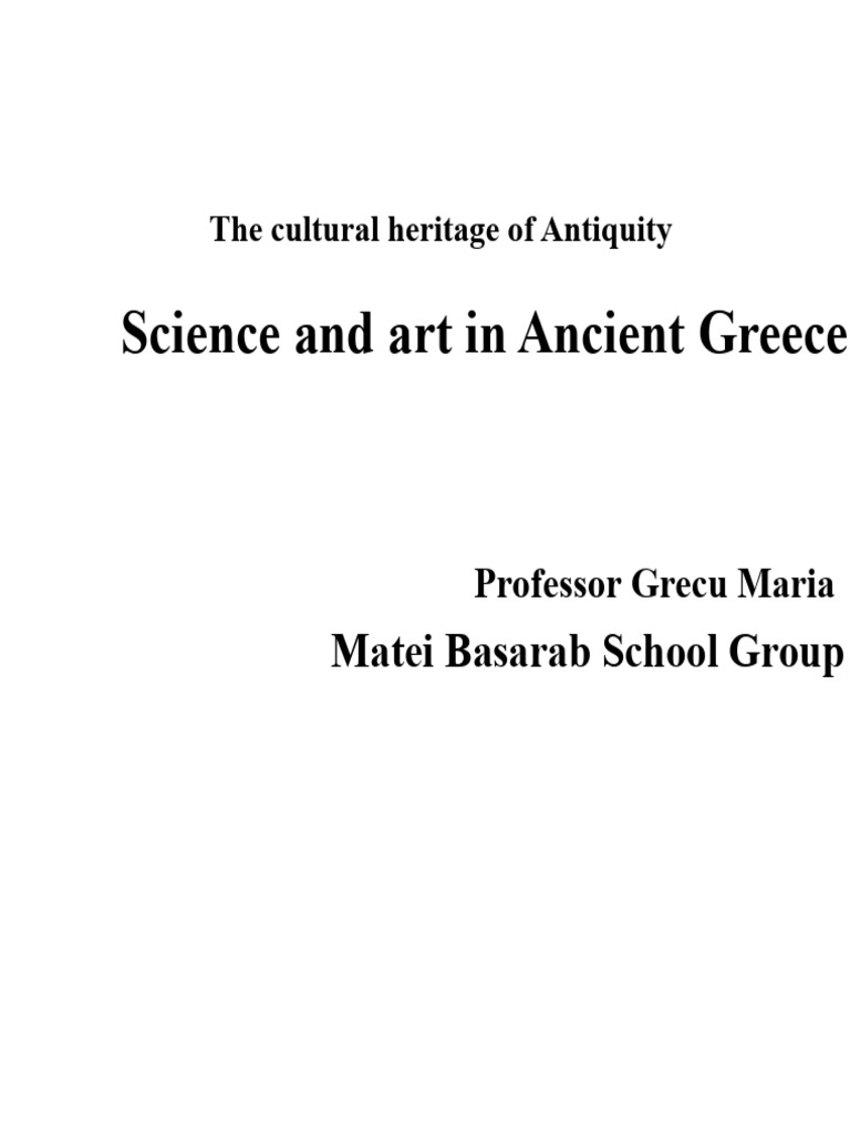Science and Art in Ancient Greece | PDF | Hellenistic Period | Science