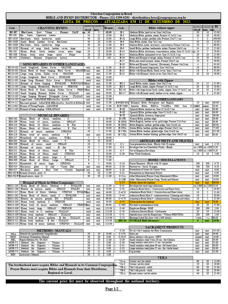 Updated Price List On 12-09-2023 | PDF | Books