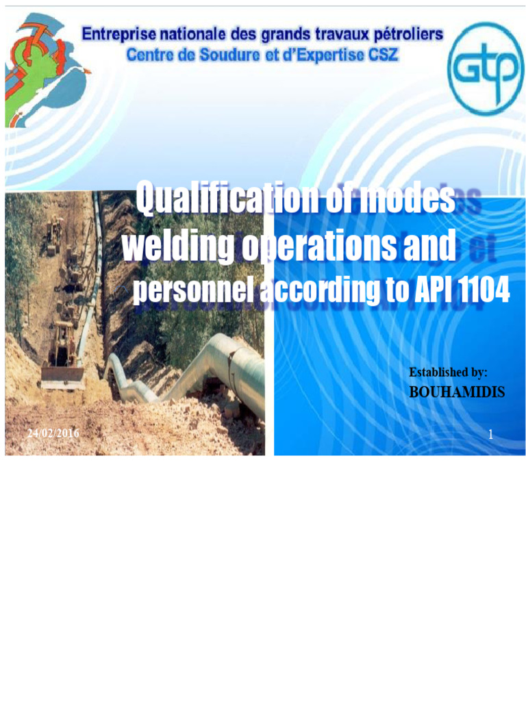 Qualification API 1104 | PDF | Welding | Construction