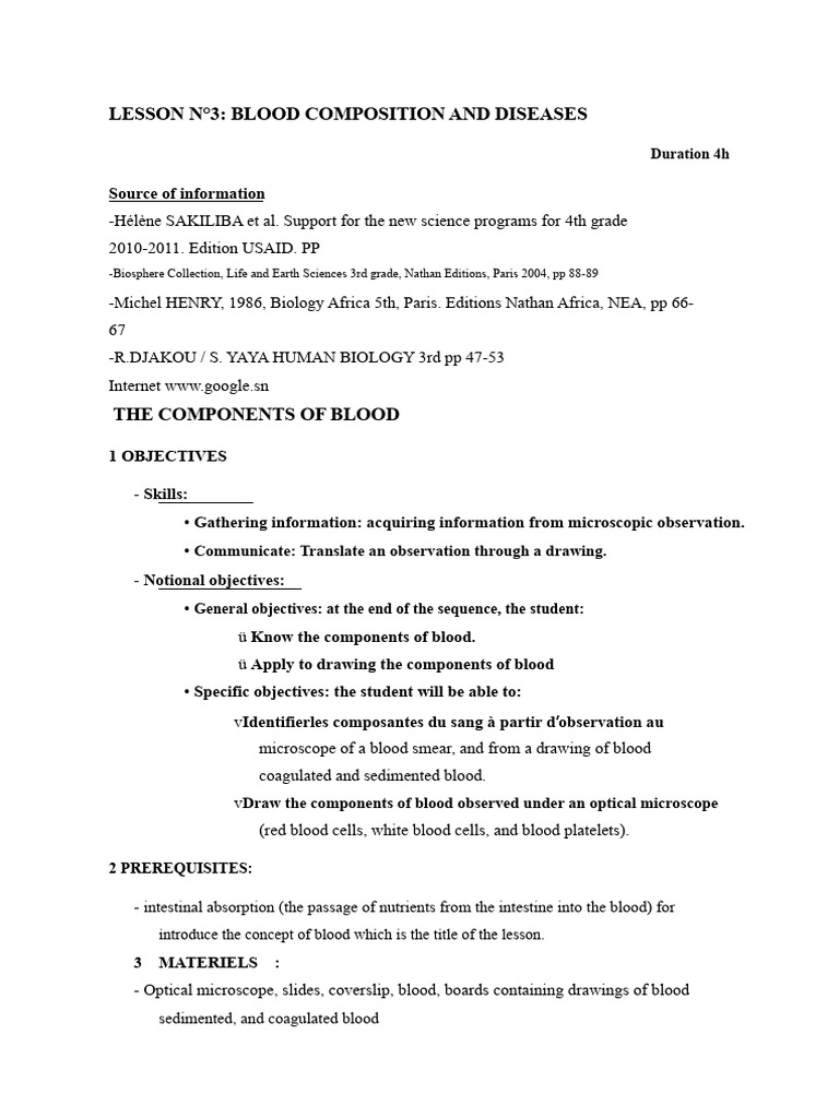 Blood Composition and Diseases Overview | PDF | Blood Plasma | White ...