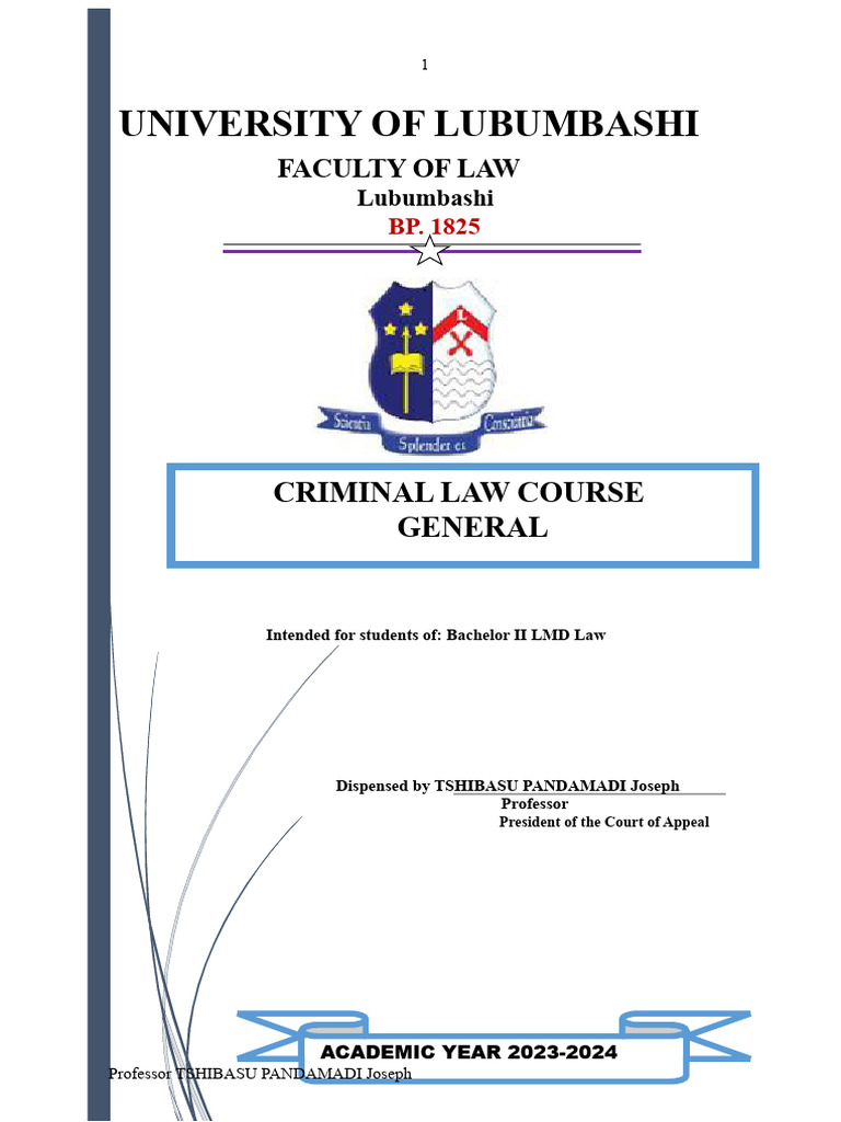 General Criminal Law Course Bis | PDF | Crimes | Crime & Violence
