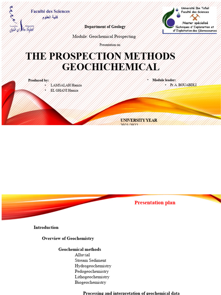 Geochemical Methods - EL GHANI Hamza - LAMSALAH Hamza | PDF ...