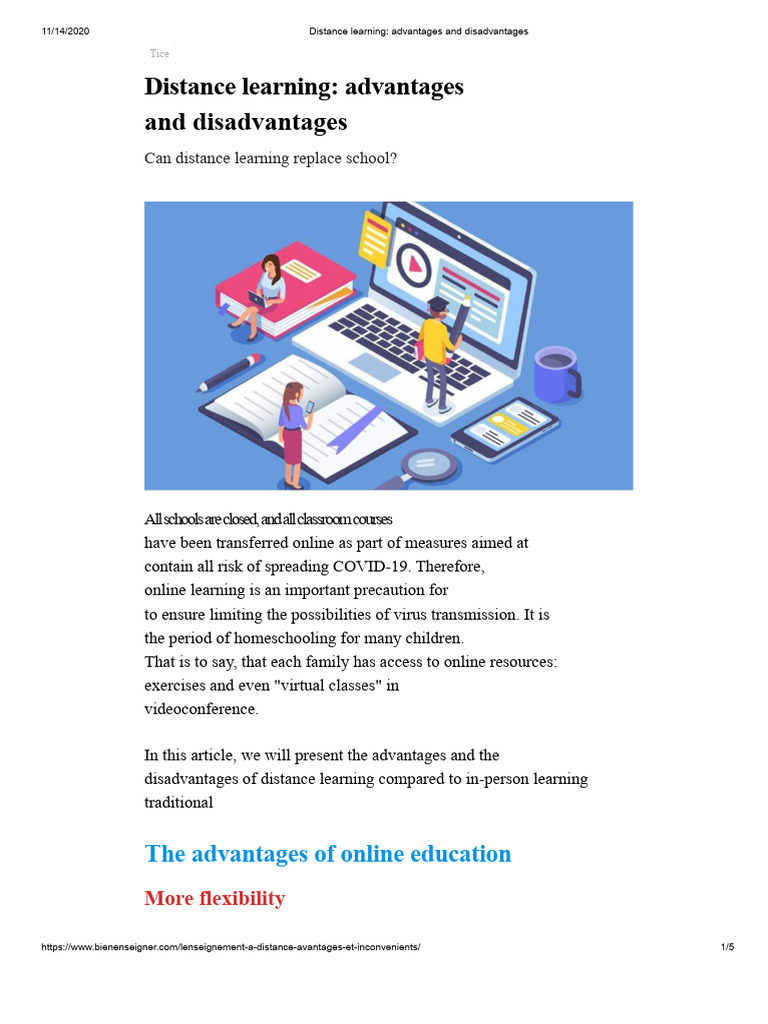 Distance Learning: Advantages and Disadvantages | PDF | Educational ...