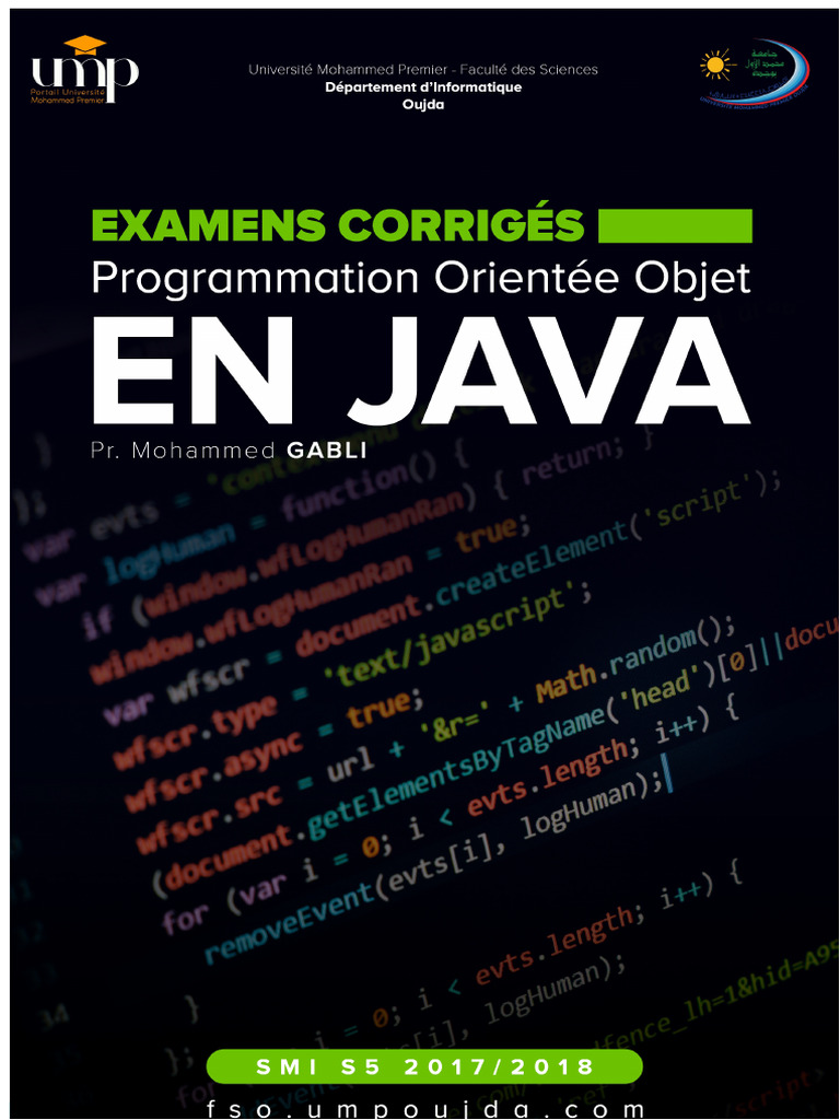 SMI S5 - OOP Exams in JAVA 2017-2018.pdf | PDF | Method (Computer ...