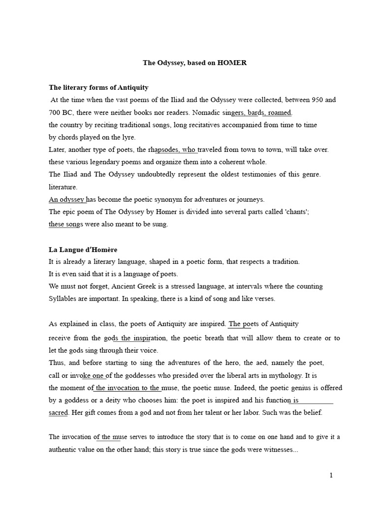 Assessment The Odyssey HOMER 6th Grade C.pdf | PDF | Odysseus | Odyssey