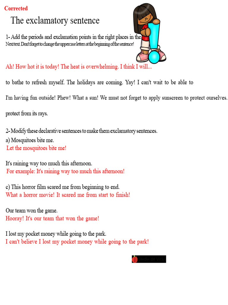 Exercises + Types of Sentences + Correction | PDF | Grammar | Linguistics