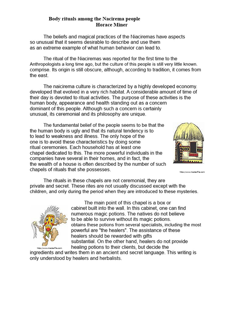The Bodily Rituals Among The Nacirema People - Horace Miner - Article ...
