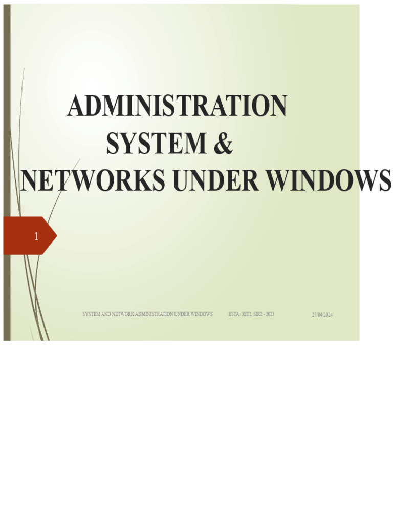 Network and System Administration Course Under Windows Useful Commands ...