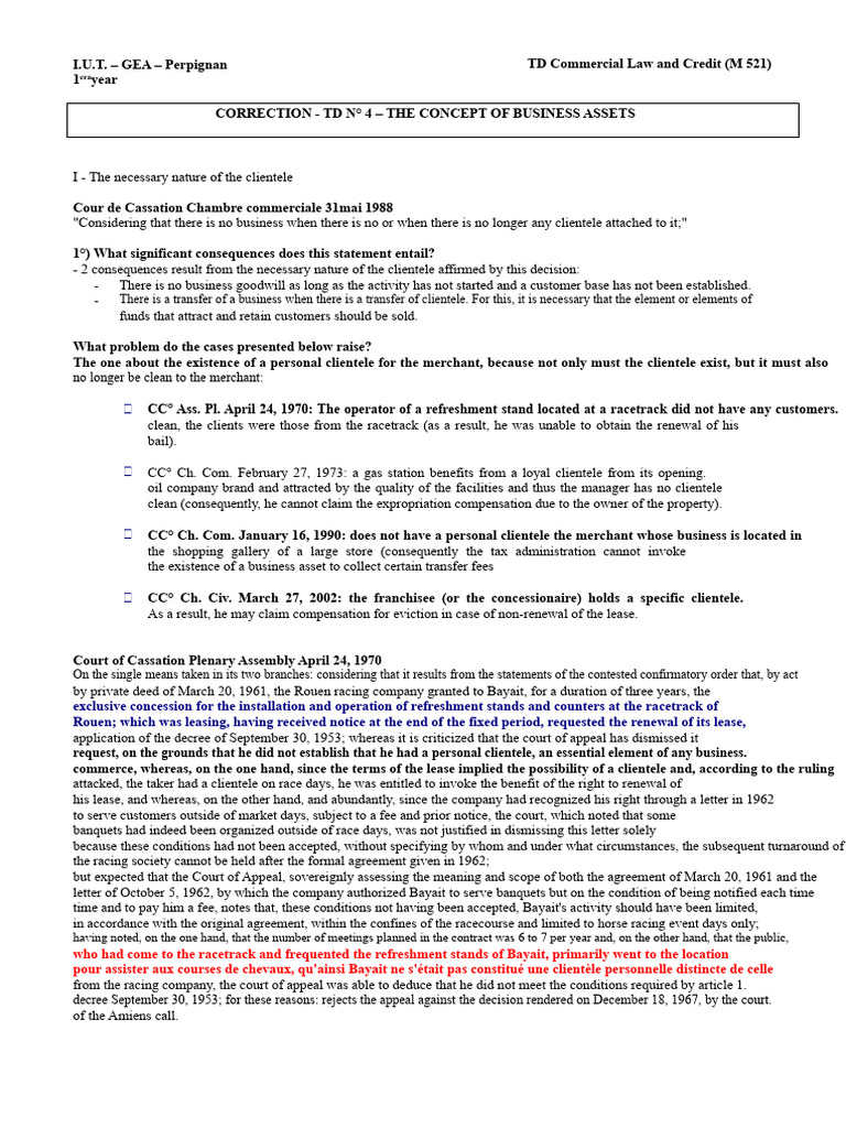 Business Assets and Clientele Law Analysis | PDF | Cost Of Living | Lease