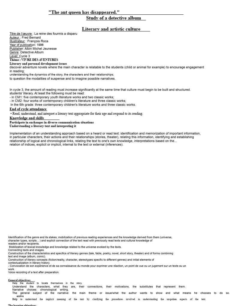 The Queen of the Ants has Disappeared | PDF | Narrative | Genre