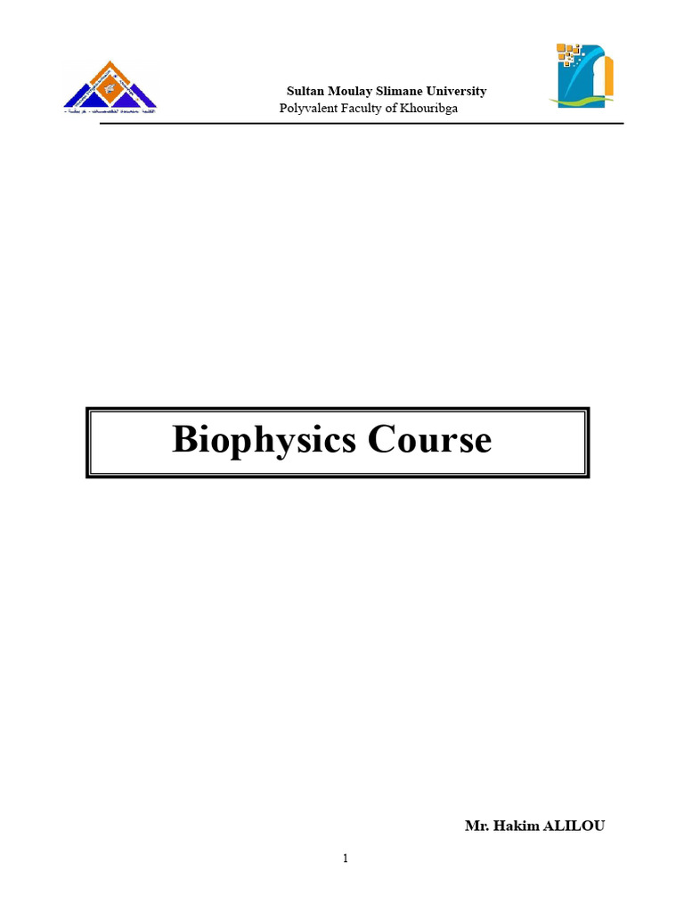 Biophysics Course | PDF | Electrical Resistivity And Conductivity ...