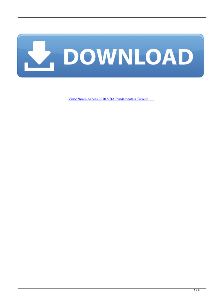 Video2brain Access 2010 VBA Fundamentals Torrent.pdf | PDF | Visual ...