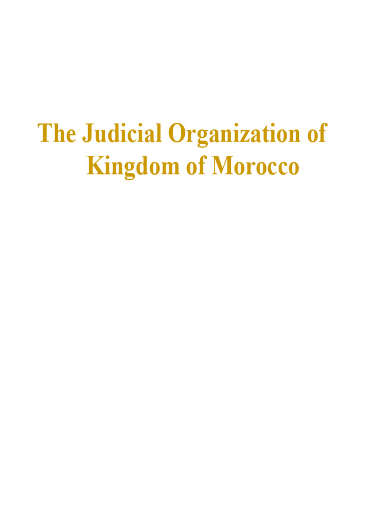 The Judicial Organization of The Kingdom of Morocco | PDF ...
