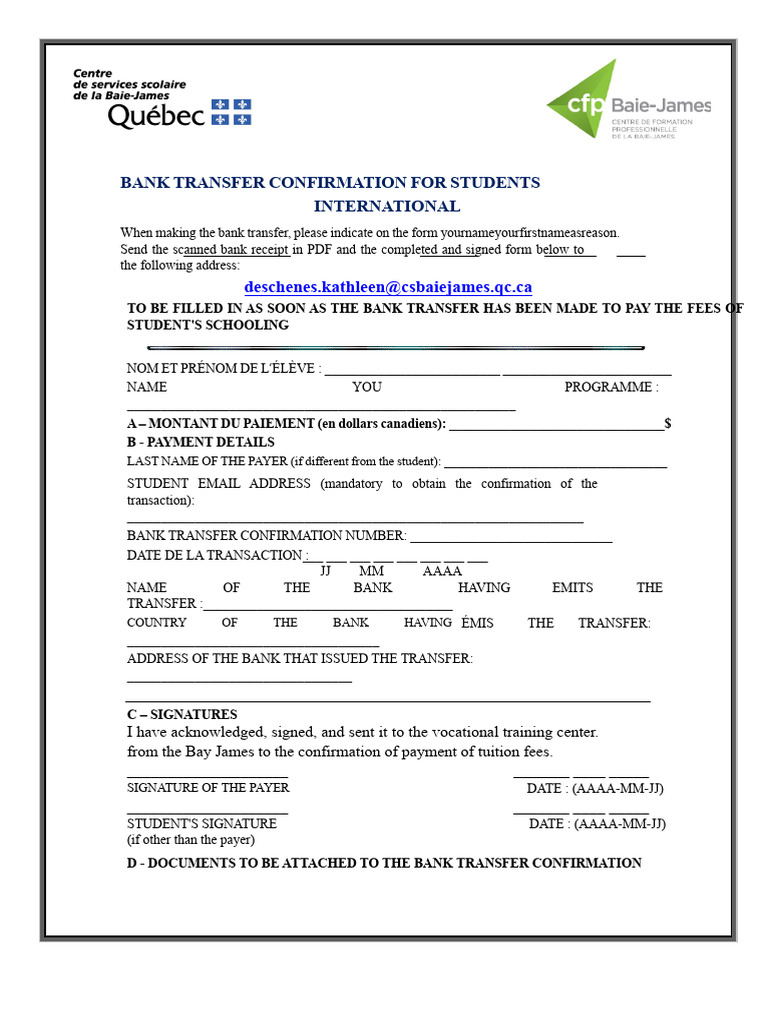 Fund Transfer Confirmation Form | PDF