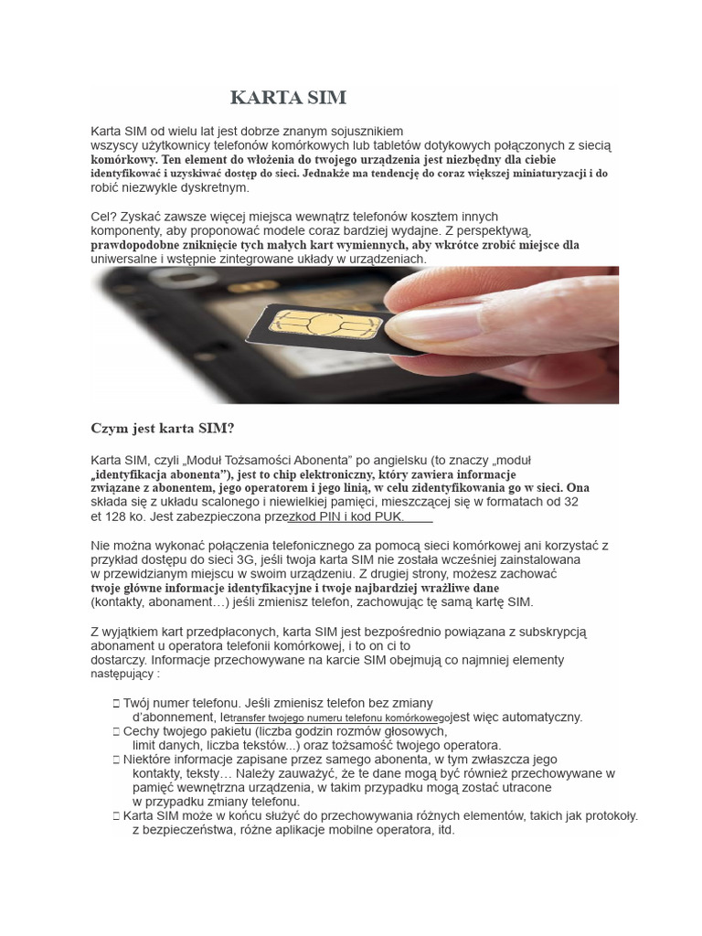 karta SIM | PDF