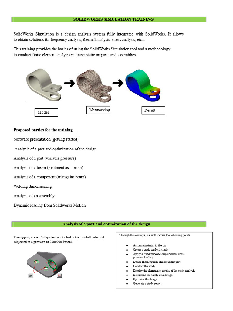SOLIDWORKS_SIMULATION_TRAINING.pdf | PDF | Beam (Structure) | Bending