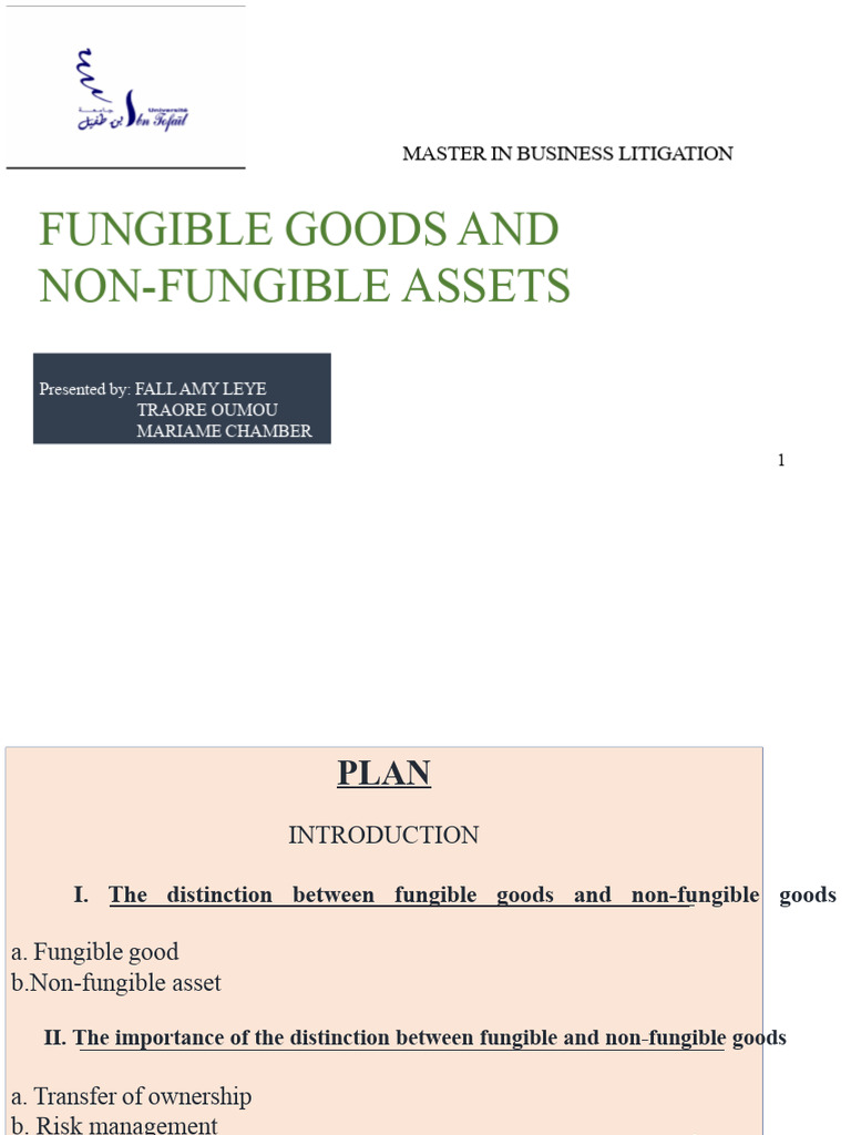 Good Fungible and Non-Fungible | PDF | Goods | Property