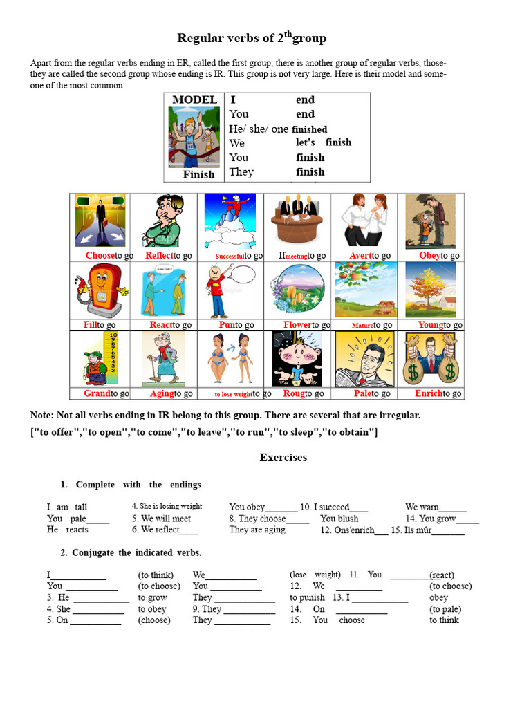 Regular verbs of the 2nd group | PDF | Grammatical Conjugation ...