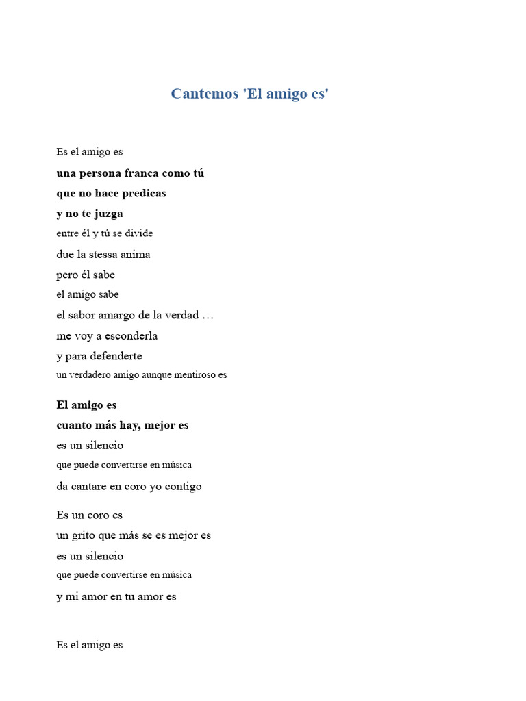 El Amigo Es | PDF
