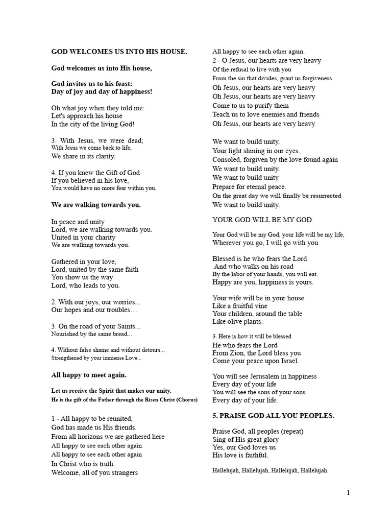 God's Invitation to Unity and Joy | PDF | Jesus | Glory (Religion)