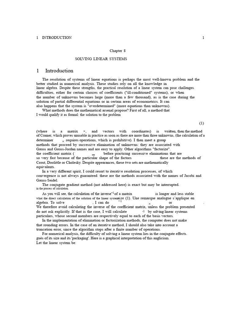 Solving Linear Systems: Methods Explained | PDF | Matrix (Mathematics ...