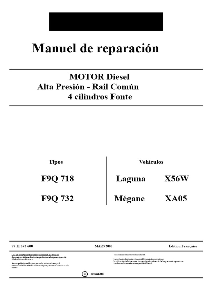 1 - Doc Renault - Motor F9Q 1,9L Dci | PDF | Motor de combustión ...