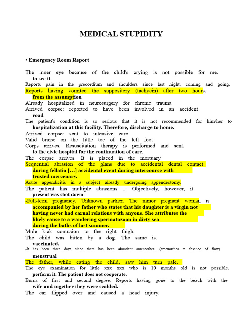 Antonio Di Stefano - Medical Stupidity 1 | PDF | Urinary Tract ...