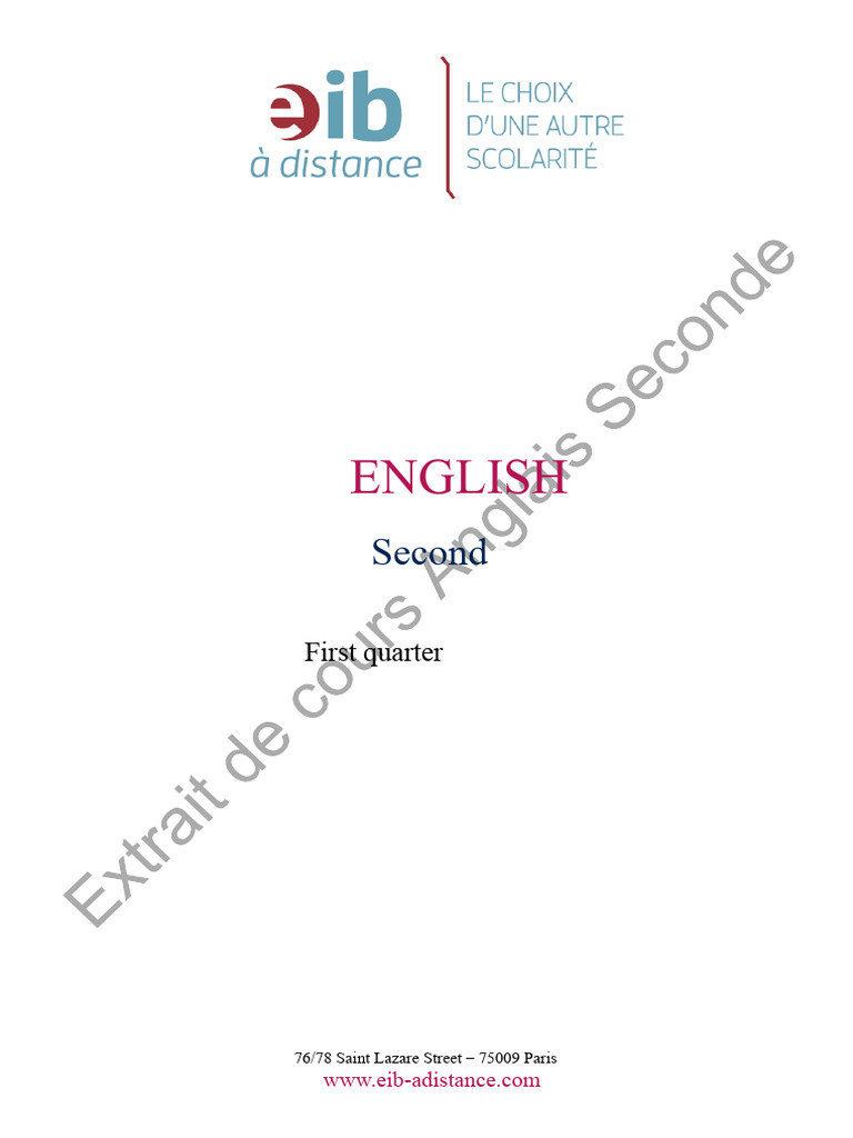 Excerpt from 10th Grade English Course | PDF | Verb | English Language
