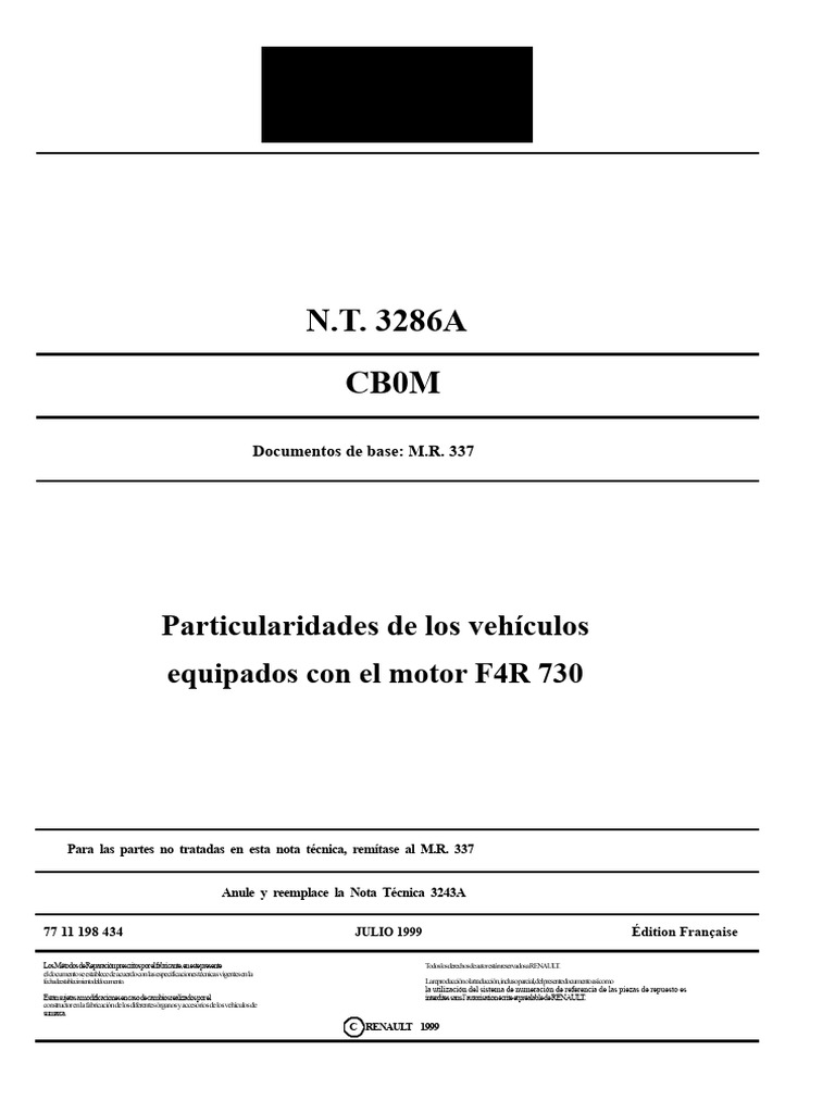 MR Motor F4R Clio RS | PDF | Tornillo | Inyección de combustible