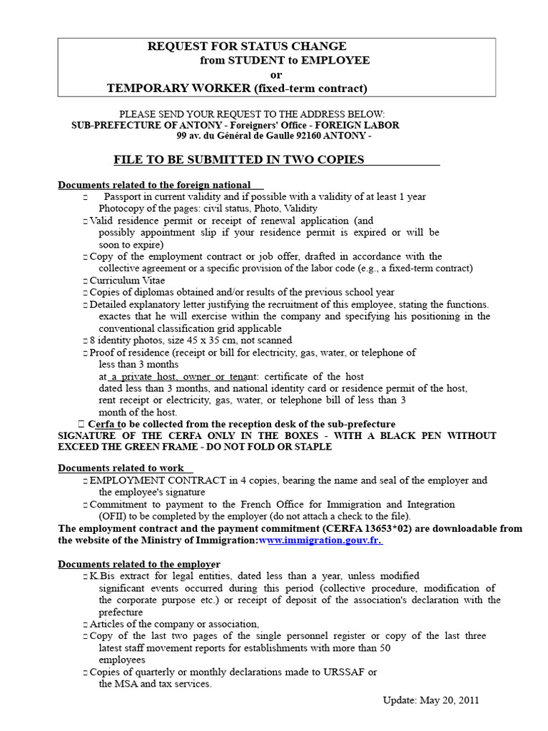 Status Change Request: Student to Employee | PDF | Employment ...