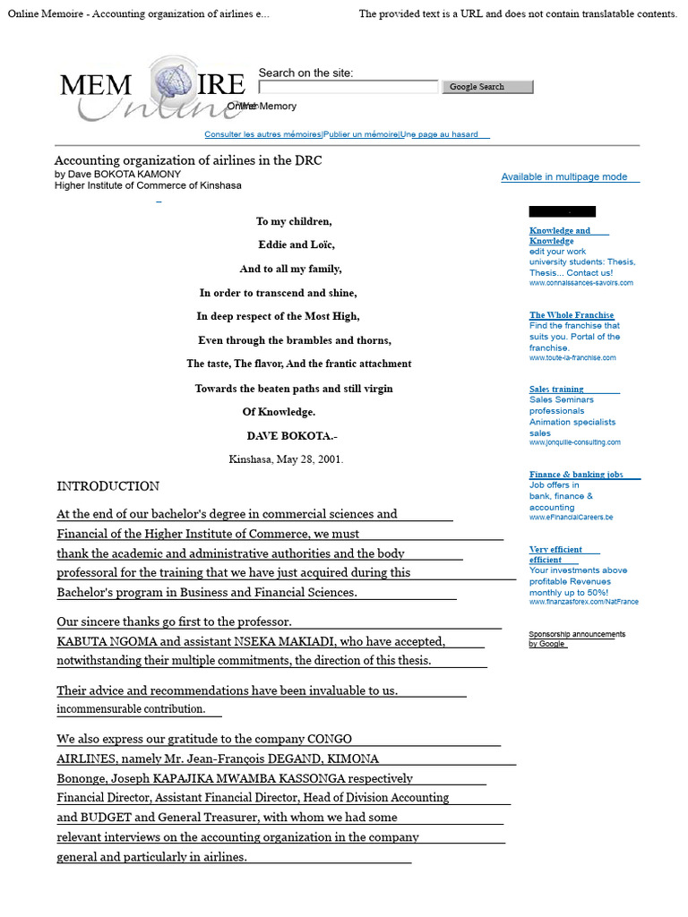 Accounting Organization in DRC Airlines | PDF | Hierarchy | Taxes