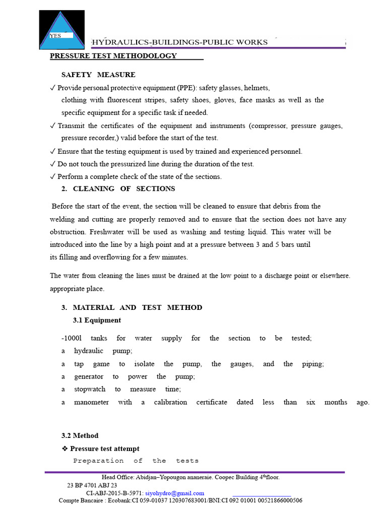 Pressure Testing Methodology | PDF | Pressure Measurement | Pump