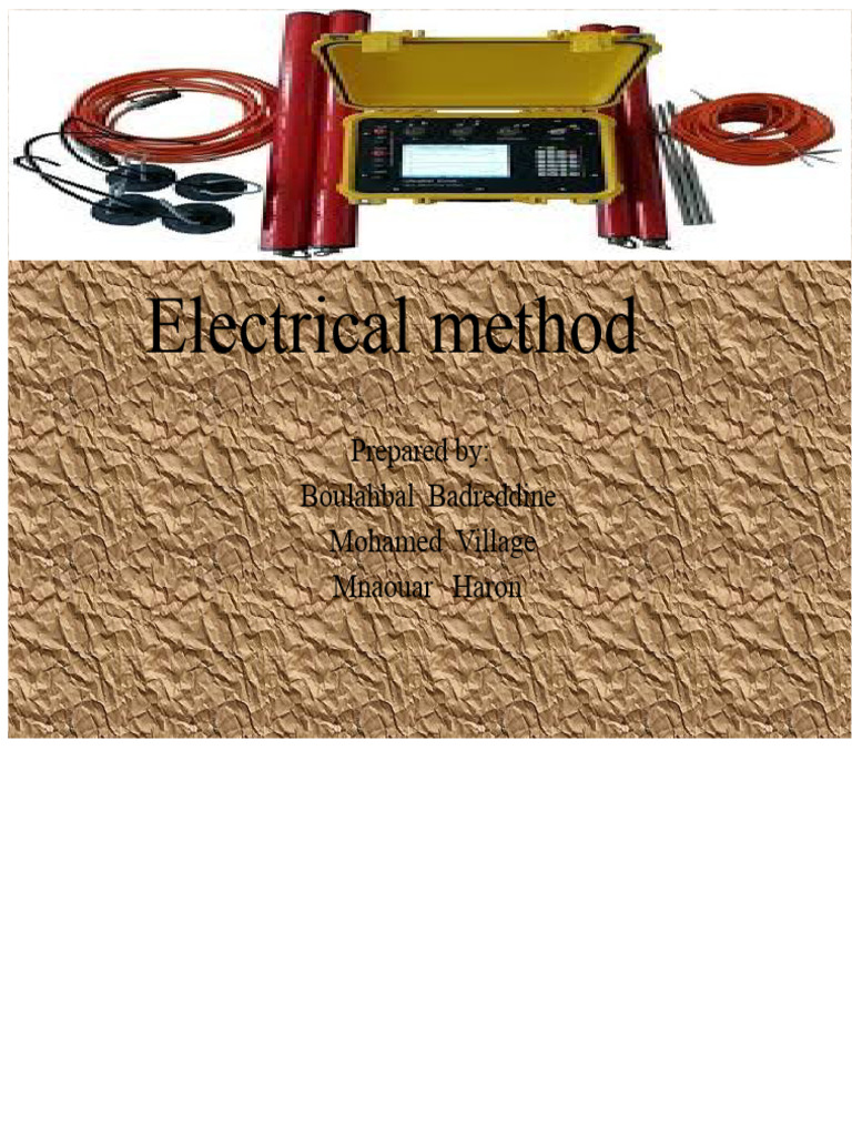 Electric method | PDF | Geophysics | Applied And Interdisciplinary Physics