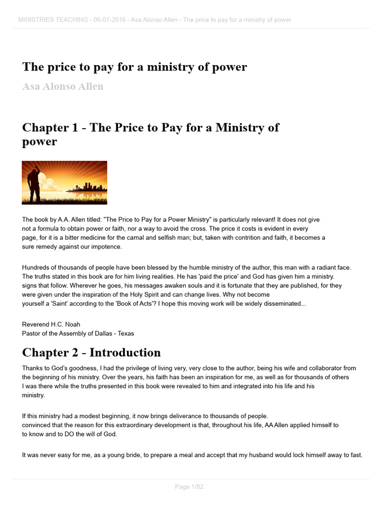 the-price-to-pay-for-a-ministry-of-power.pdf | PDF | Jesus | Eternal ...