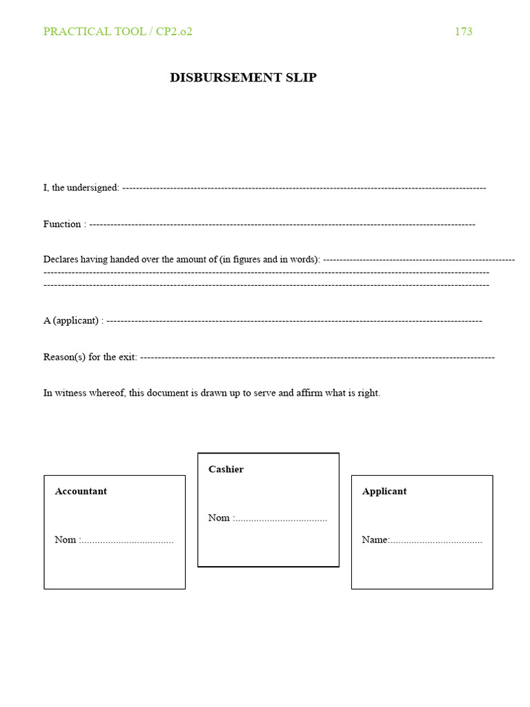 CP2.O2 Disbursement Sheet PDF | PDF
