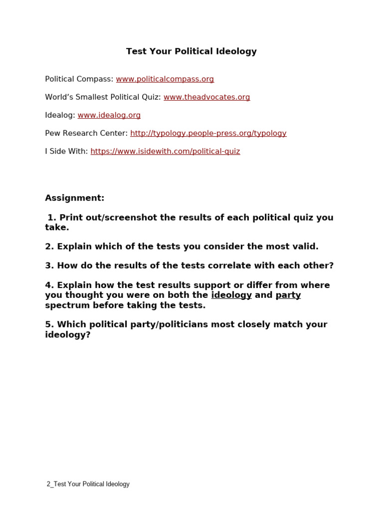 2 - Test Your Political Ideology | PDF