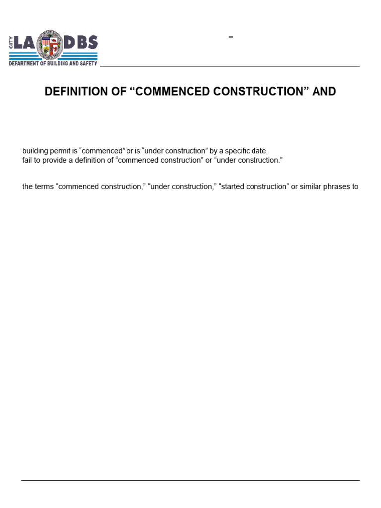 Ib P Gi 2020 016 Def of Commenced Work | PDF