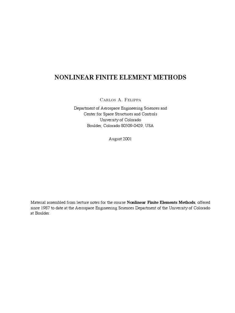 NFEM Complete | PDF | Finite Element Method | Nonlinear System