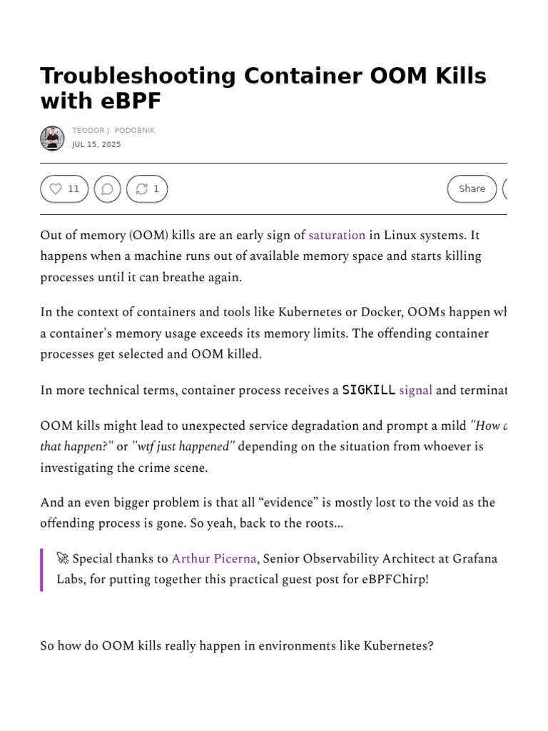 K8S OOM Kills With EBPF | PDF | System Software | Software
